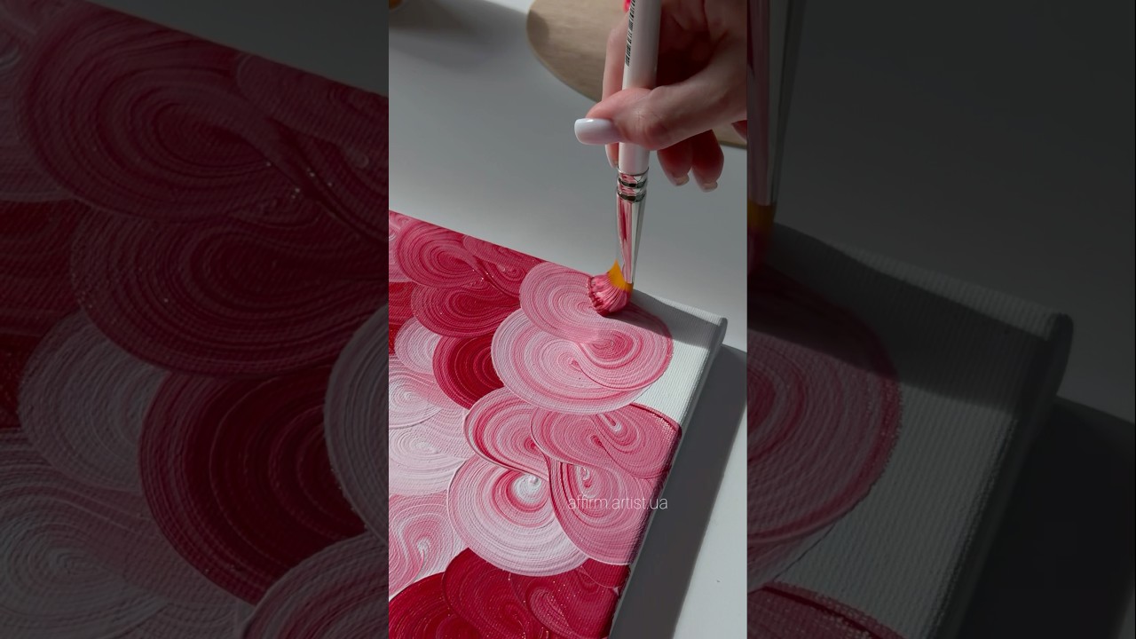 ART TUTORIAL | Easy drawing idea 🎨 RED CLOUDS ☁️❤️ #art #artist #painting #diy #acrylicpainting