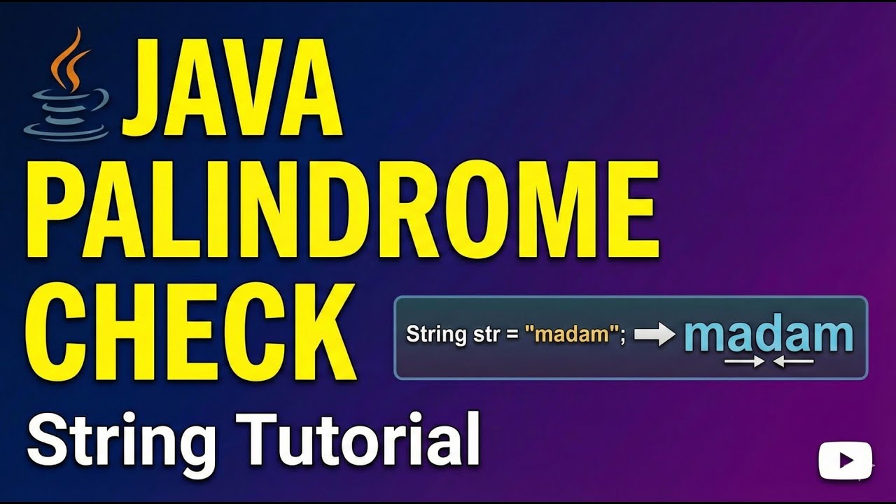 Java Palindrome Program | Check if a String is a Palindrome #Java #Coding #Programming #Palindrome