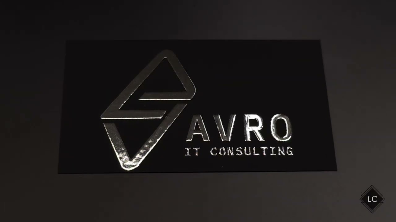 Luxury Black Business Cards - Raised Silver Foil