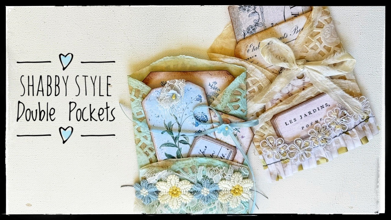 Double Pockets - Shabby Style - Junk Journal Ephemera - Tutorial