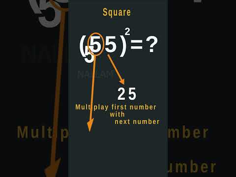 55 Square Trick#shot #maths tricks and tips #multiplicationshortcut
