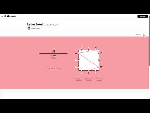 AI Solve New York Times Daily Letter Boxed Puzzle: 5/28/2025 (ASMR)