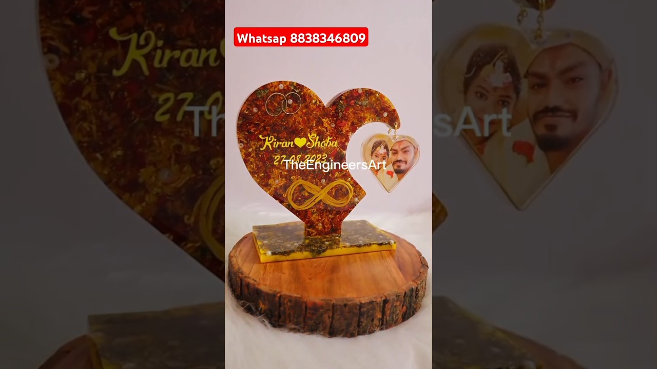 Double Heart frame #resin #resinart #viral #preservation #resinphotoframe #anniversary