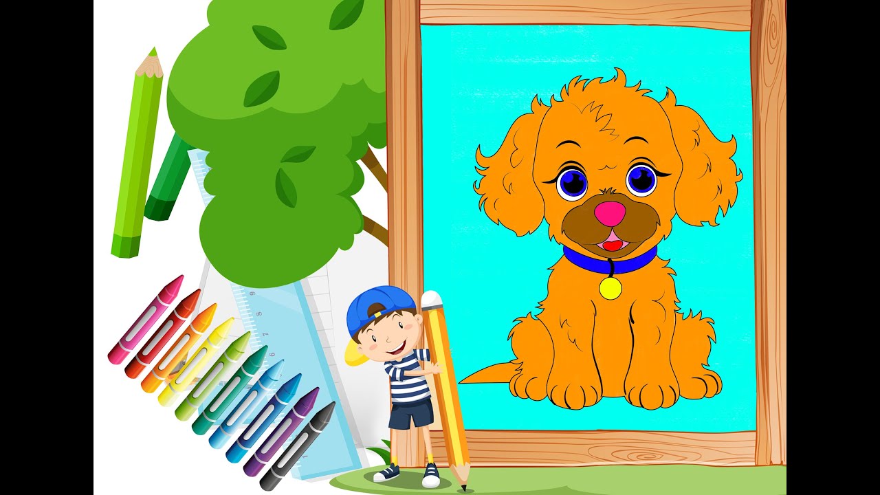 How to color a Puppy Poodle - Fun Puppy Poodle coloring page for kids