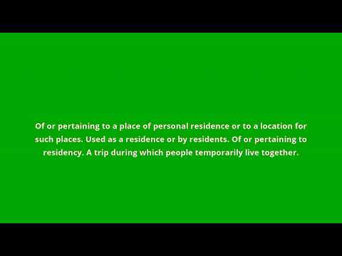 what is the meaning of residential