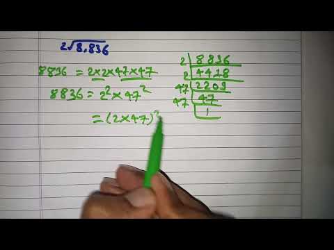 Square Root of 8836 with the help of Prime Factorisation Method 2√8836