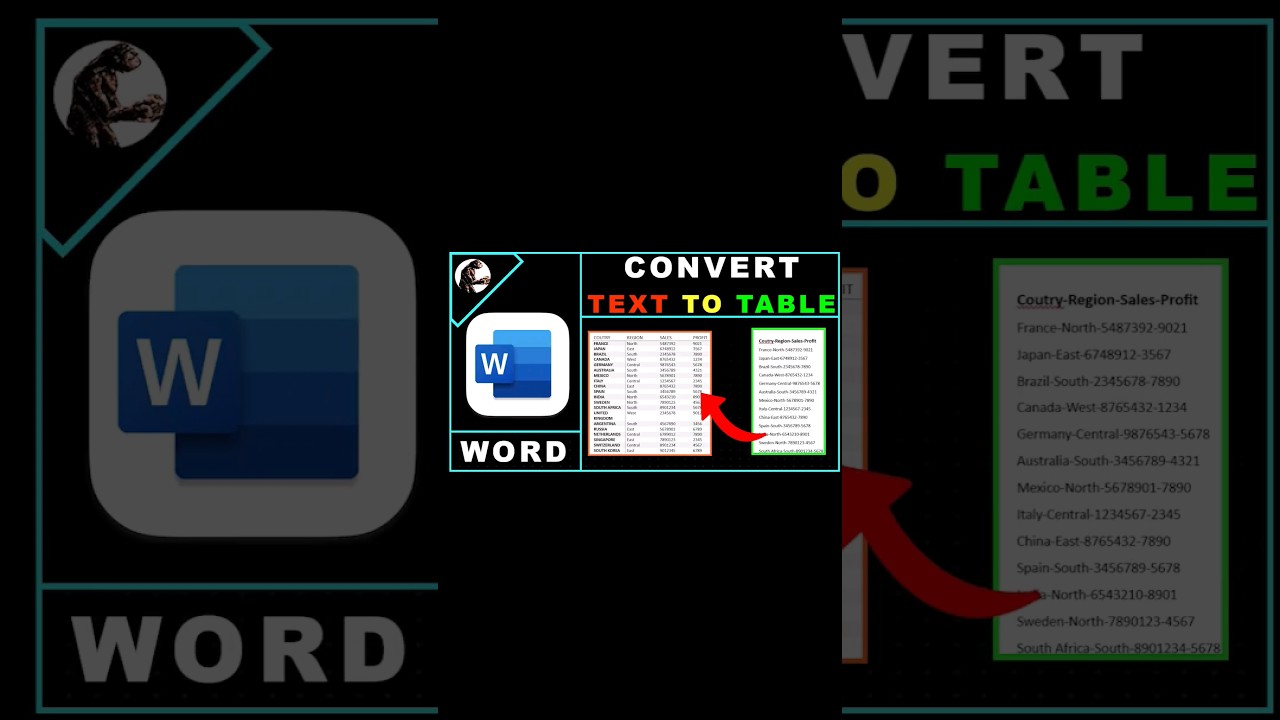 How to Convert Text to Table in Word and Microsoft Word