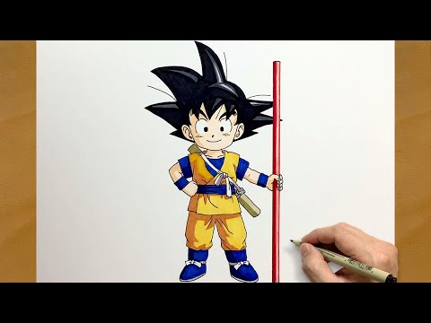 how to draw kid Son Goku from DRAGON BALL DAIMA | step by step | DRAGON BALL | draw anime
