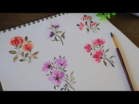 Beginner Watercolor flower painting ideas!!