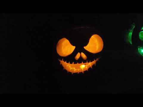 Pumpkin carving. No stencils. Disney's jack skellington and Stitch