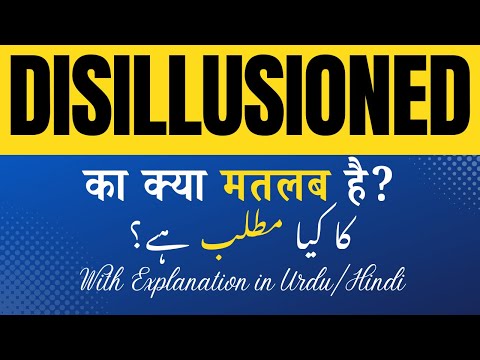 Disillusioned Meaning in Hindi |Disillusioned Ka Kya Matlab Hota Hai' Hindi/Urdu