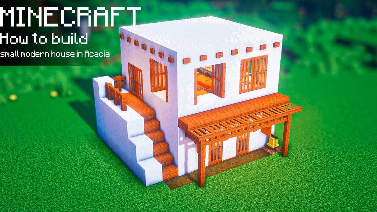 Minecraft : How to build a Small modern house in Acacia | 4K Minecraft Base Tutorial - Minecraft ...