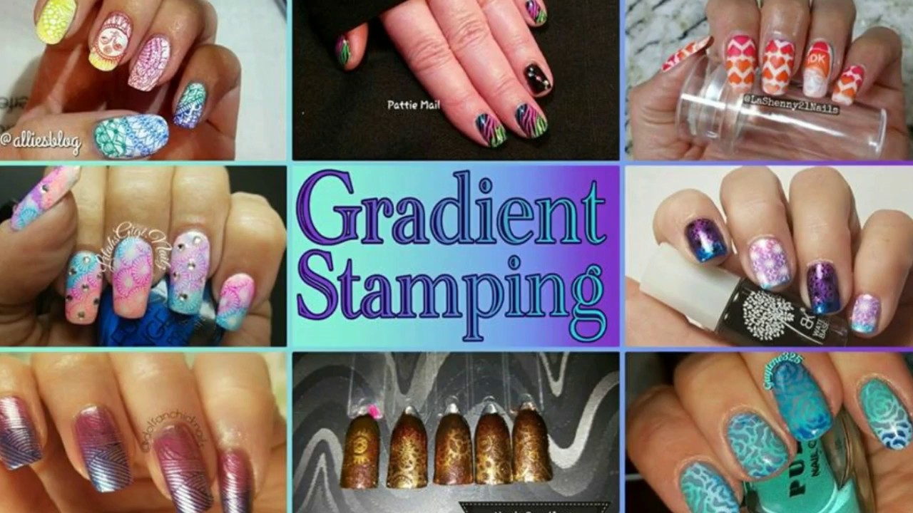 Gradient stamping Nail art collaboration
