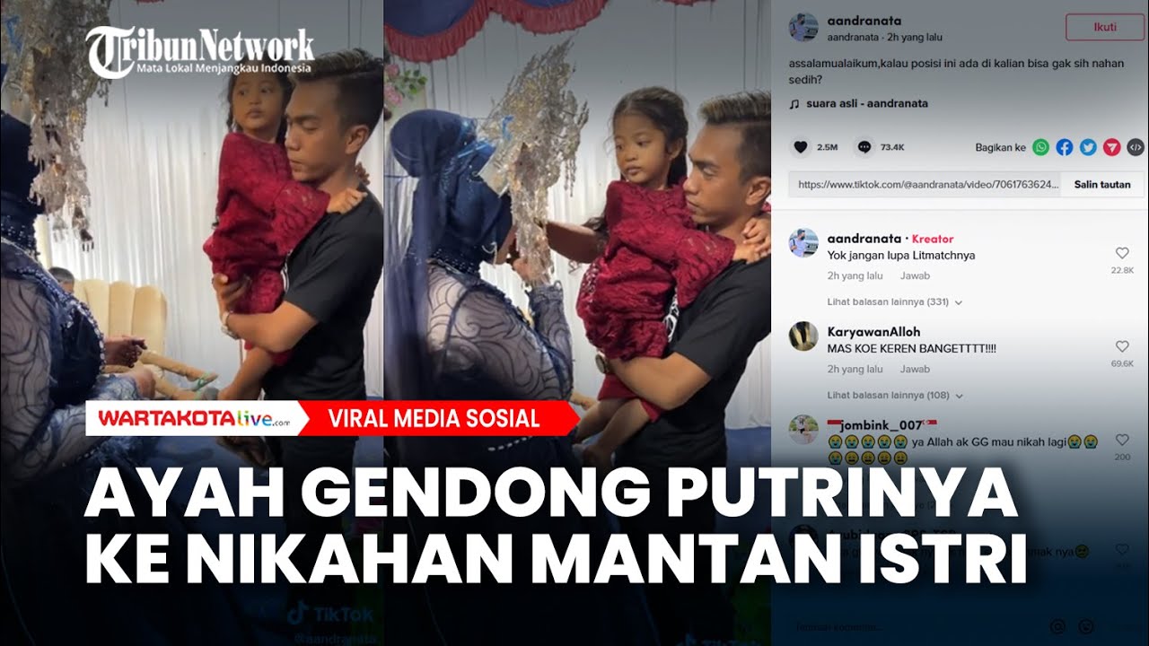 Tegar Banget, Gendong Anak Hadiri Pernikahan Mantan Istri dan Berpelukan dengan Pengantin