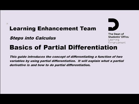 Basics of Partial Differentiation