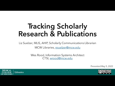 Tracking Scholarly Research & Publications
