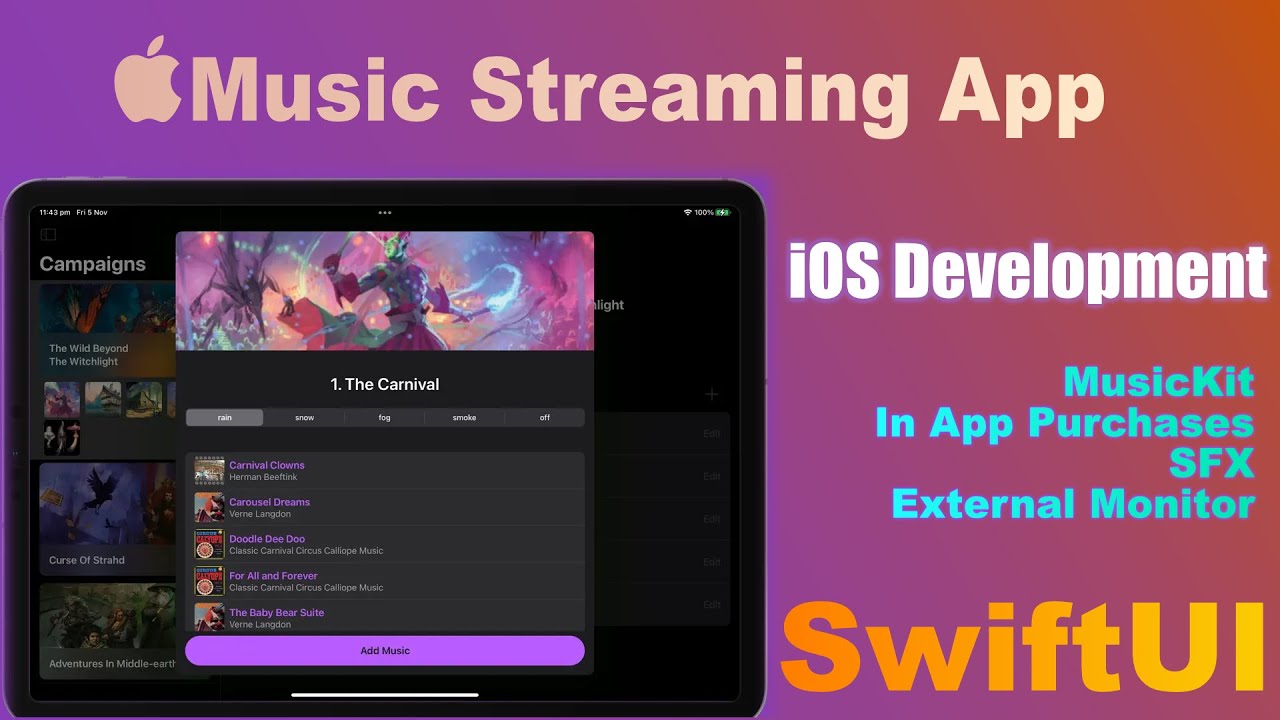 [LIVE] - SwiftUI Apple Music Streaming App Development. Adding Ambiance options.