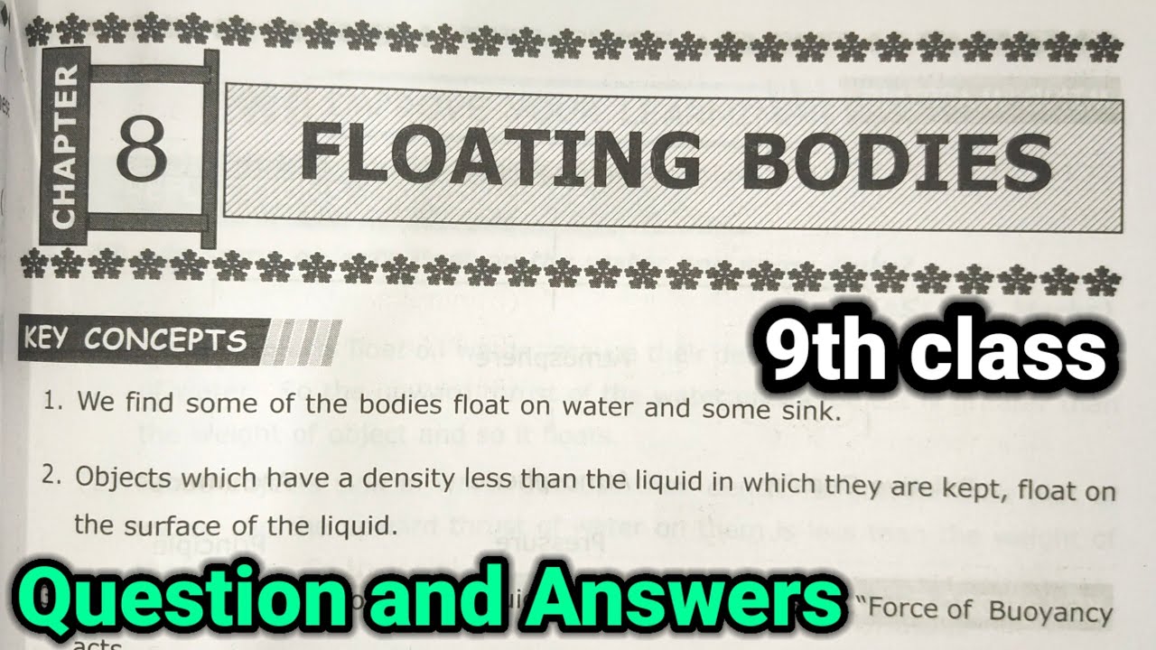 9th class | Physics | 8. Floating Bodies lesson | 9th class physics 8th lesson question and answers