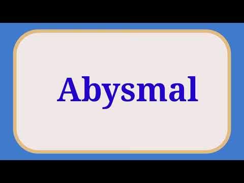 Pronunciation of Abysmal - How to Pronounce Abysmal - #Pronunciation #englishpronunciation