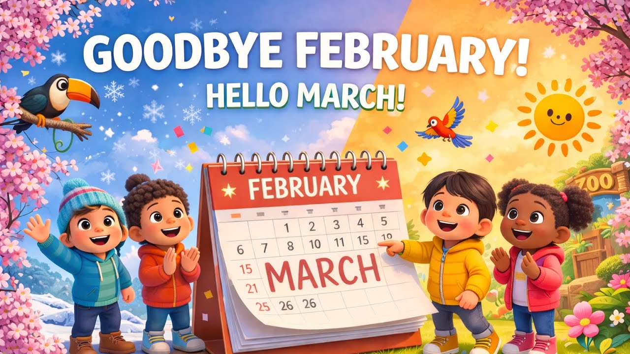 Goodbye February! Hello March! 🌸 | Months of the Year Song for Kids
