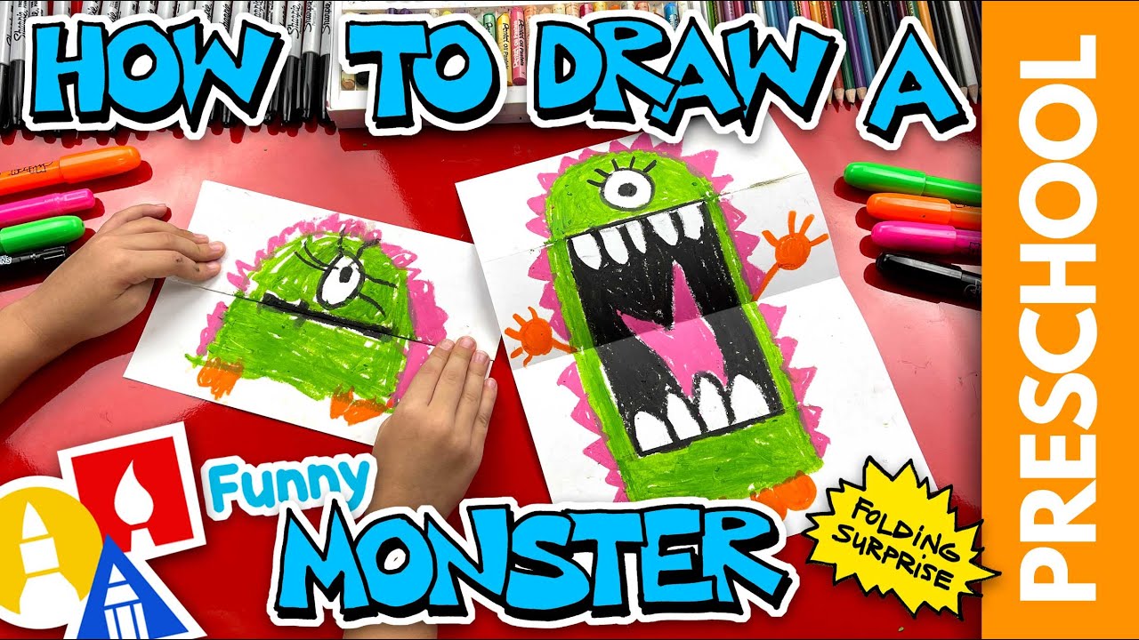 How To Draw A Funny Monster Folding Surprise - Preschool