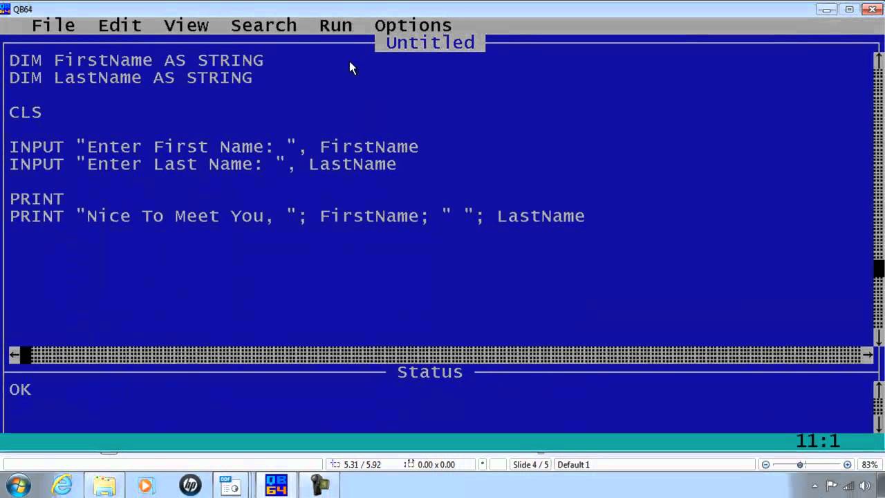 QBasic Tutorial 6 - User Input - QB64