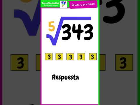✅ Calculando | 👉 ⁵√343 (Raiz)