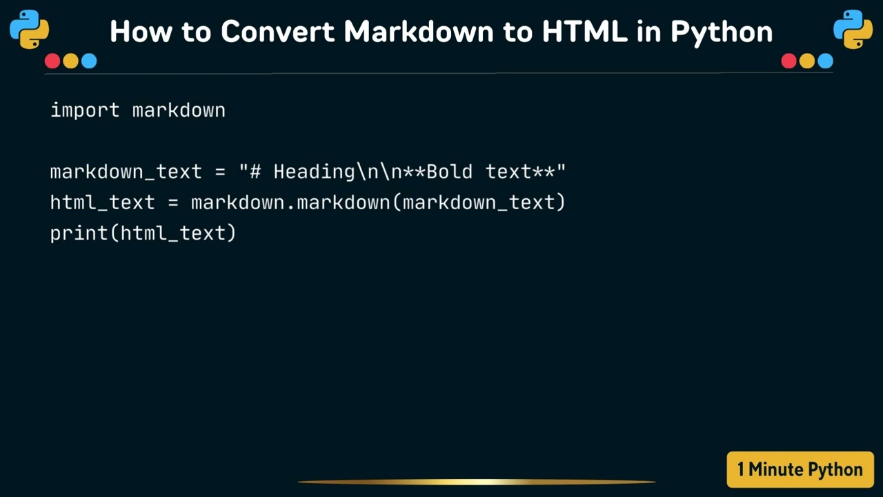 How to Convert Markdown to HTML in Python