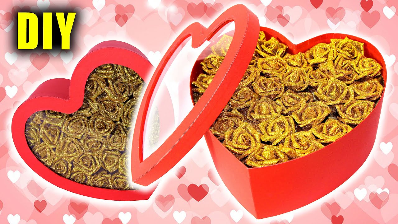 DIY HEART SHAPED ROSE BOX WITH GLITTER ROSES + AMAZON GIVEAWAY || Lucykiins