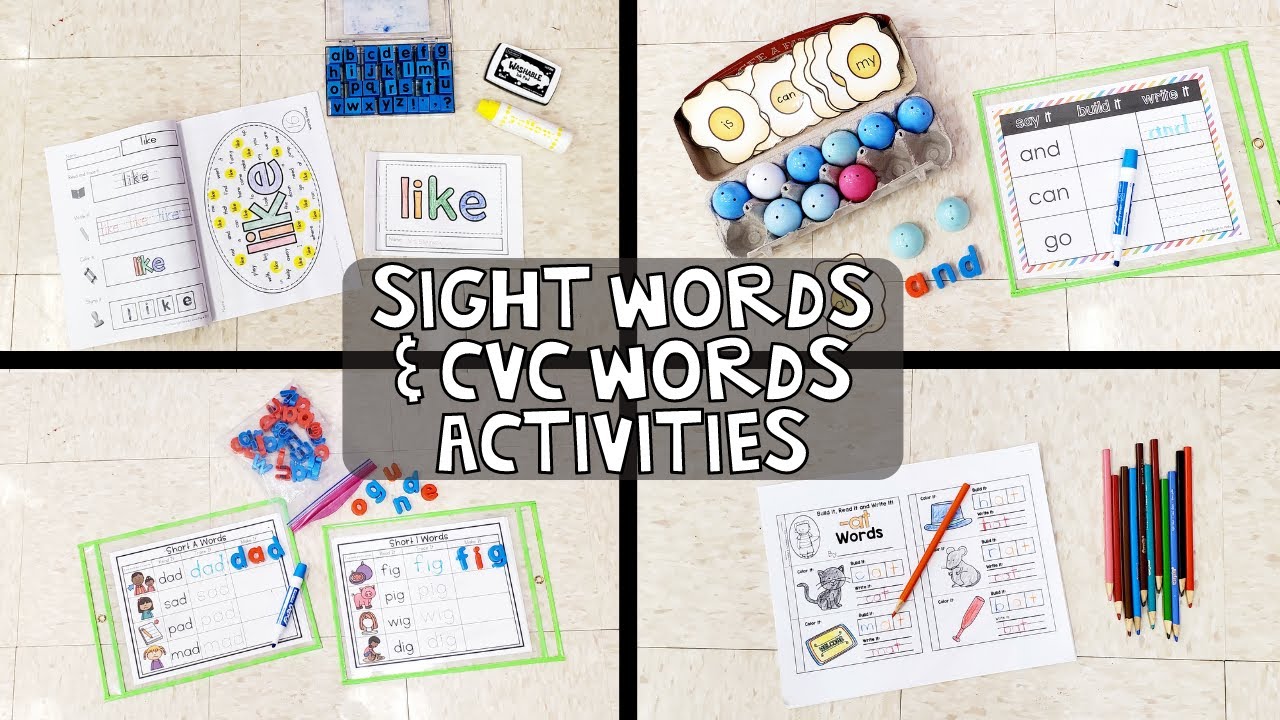 My favorite TPT resources for teaching sight words & CVC words to my kinder students