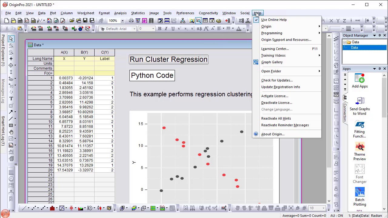 Python Samples in Origin 2021
