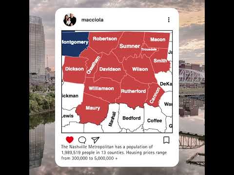 🗺Map of the Nashville Metropolitan area. 🌳