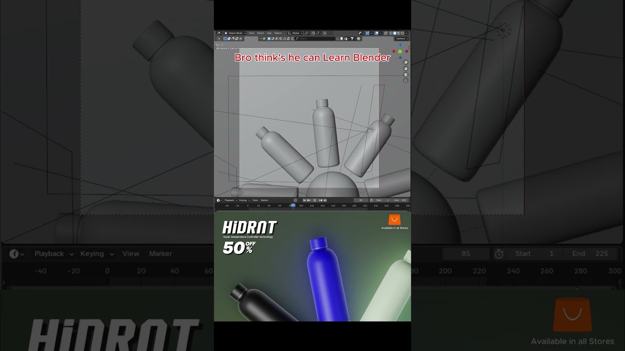Bottle Product visualization | Blender Product animation