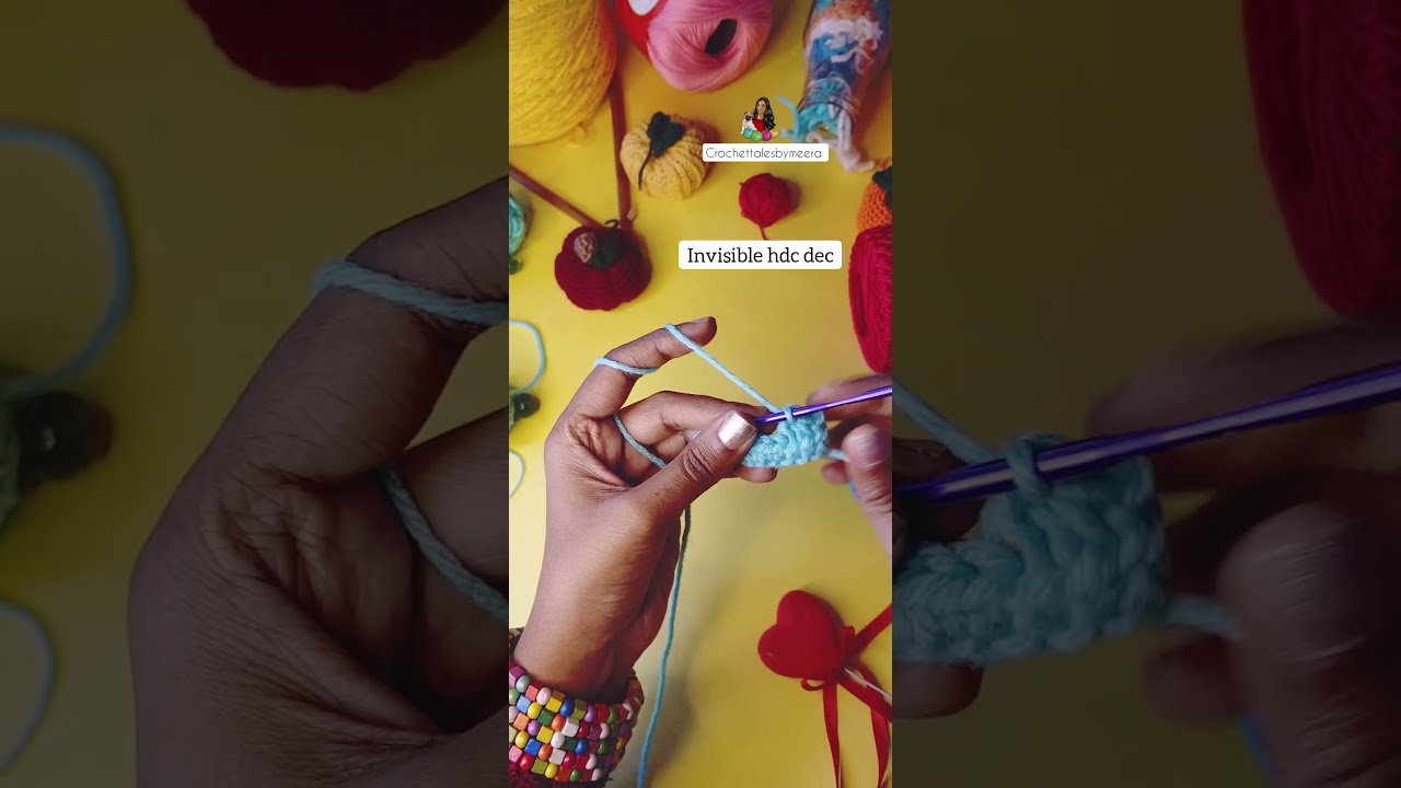 Invisible Half Double crochet stitch | Decrease stitch |Half double crochet together stitch