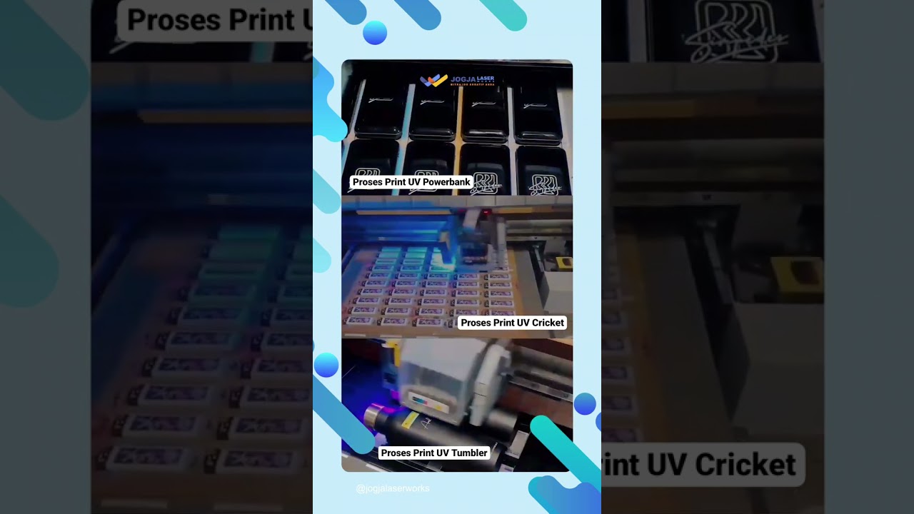 UV printing process of several samples of goods◝(ᵔᵕᵔ)◜#jogjalaserworks #jasaprintuv