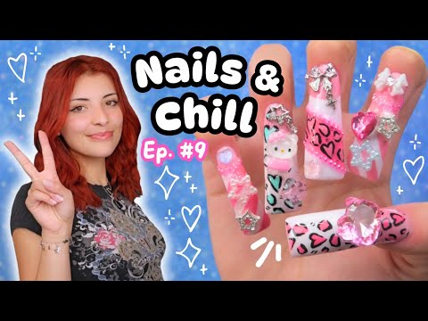 ‧₊˚ 🎀 Nails & Chill (Episode 9) 🍒 XXL Y2K McBLING ACRYLIC DUCK NAILS 🌺˚₊‧