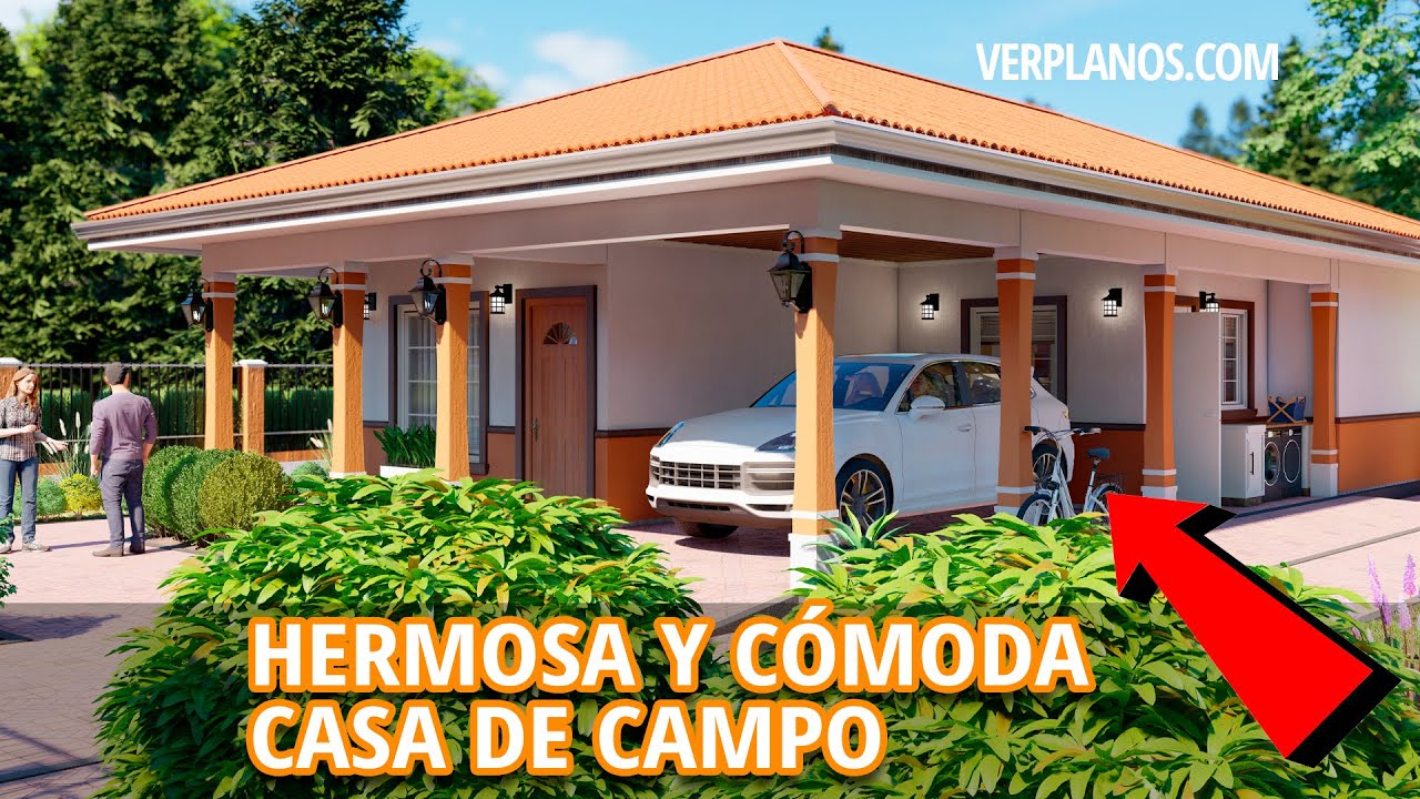 Plano de Casa de Campo ¡MUY ATRACTIVA Y CÓMODA! (DWG / PDF)