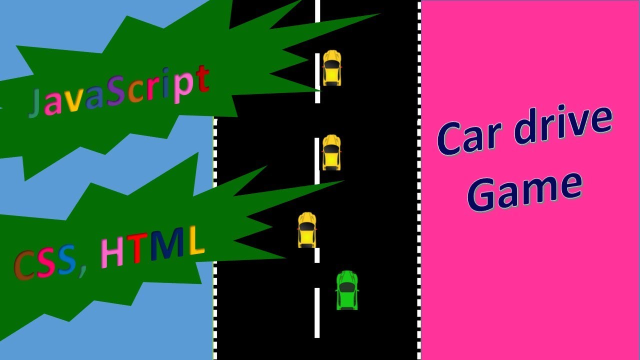 Car racer game with JavaScript in HTML Canvas