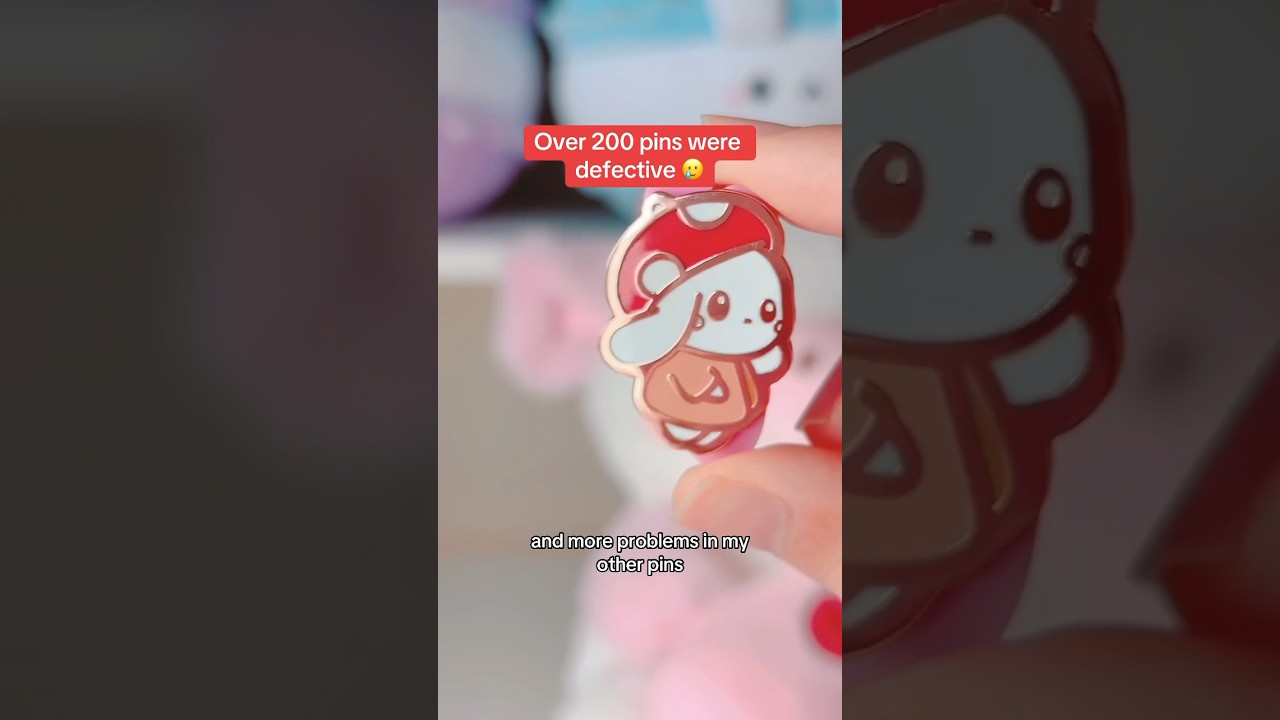Compensated for DEFECT pins?! 🍄🔪 also OOPS SORRY GUYS 😭 #kawaii #smallbusiness #enamelpins