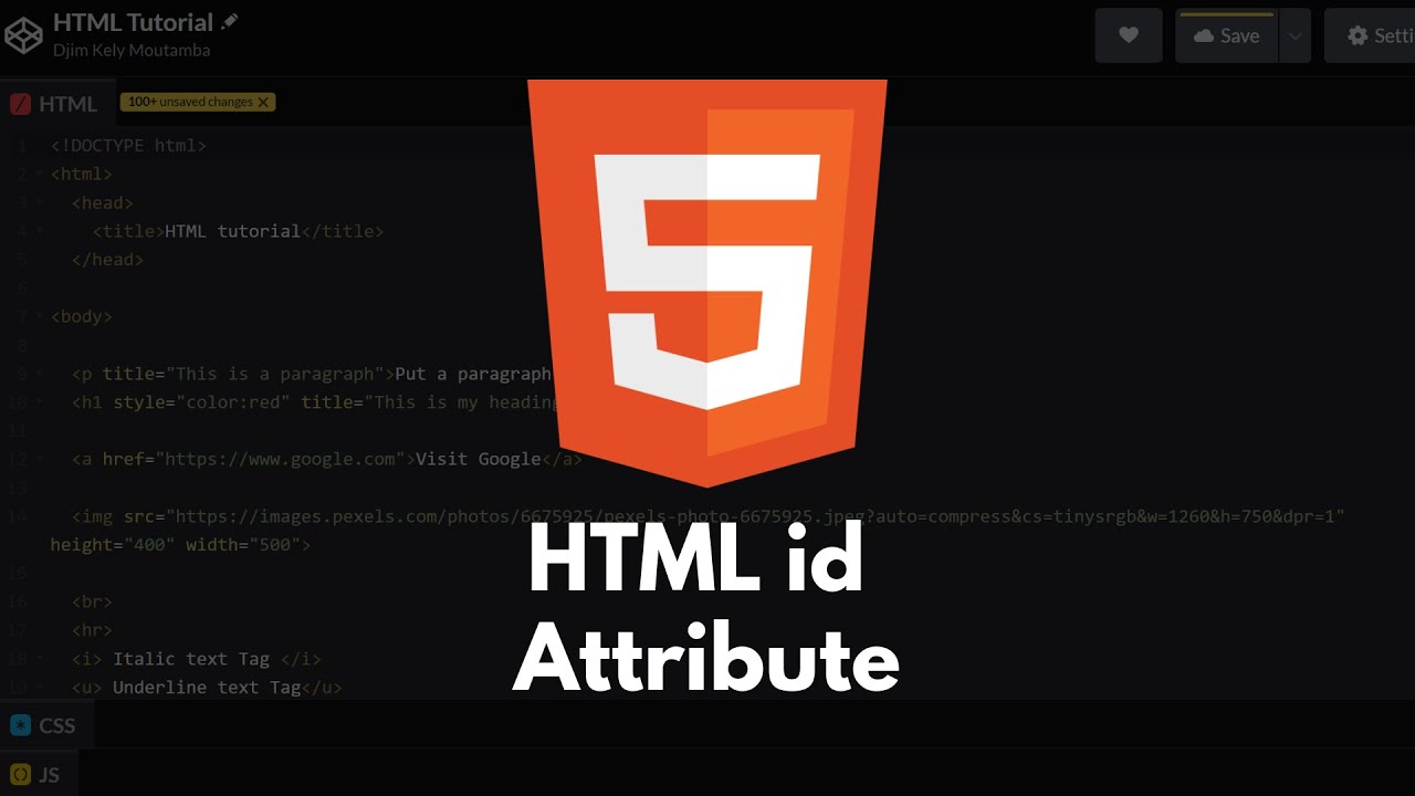 HTML Tutorial #33 - HTML id attribute | How to use an HTML element id attribute in CSS or Javascript