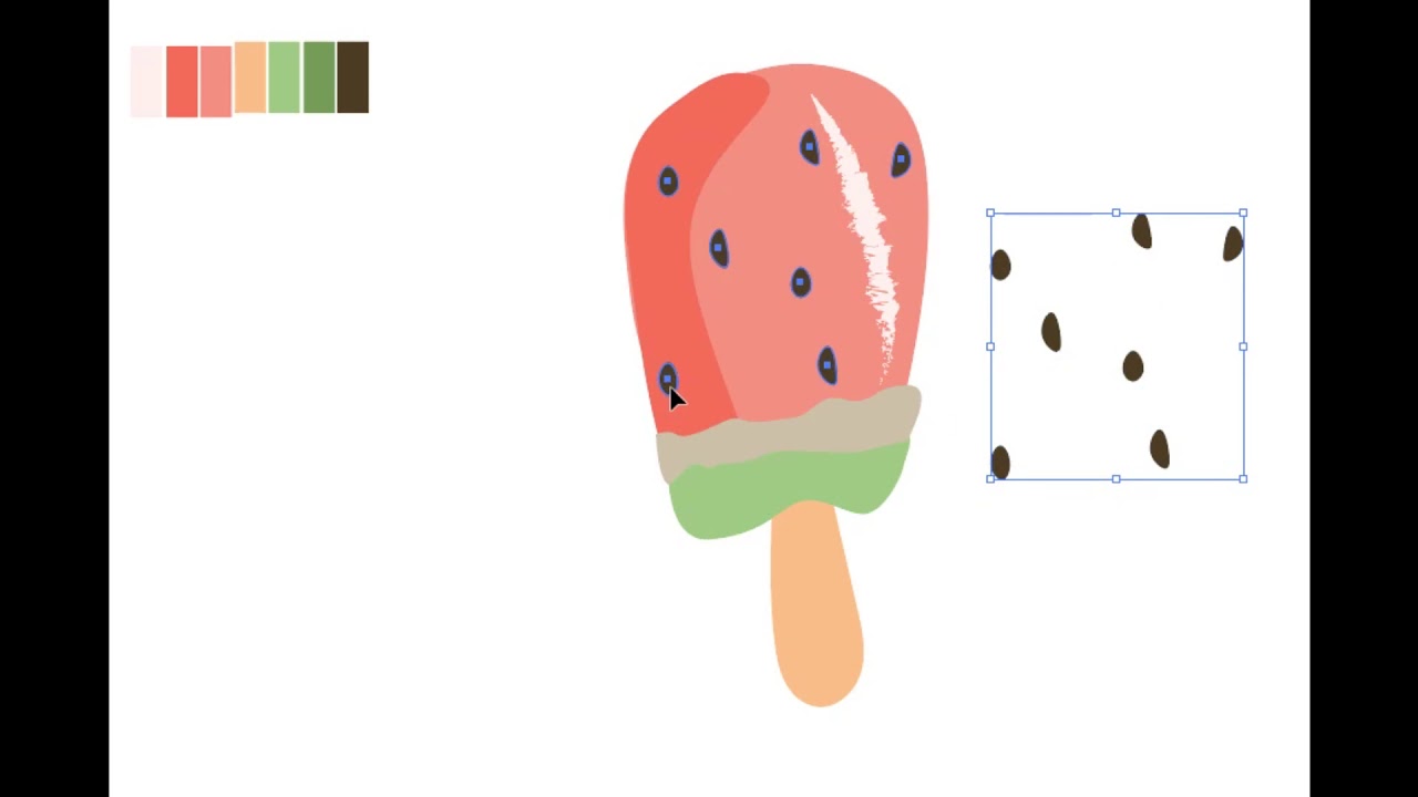 Watermelon Ice Cream Digital Drawing.vector illustration is drawn in a Adobe Illustrator.