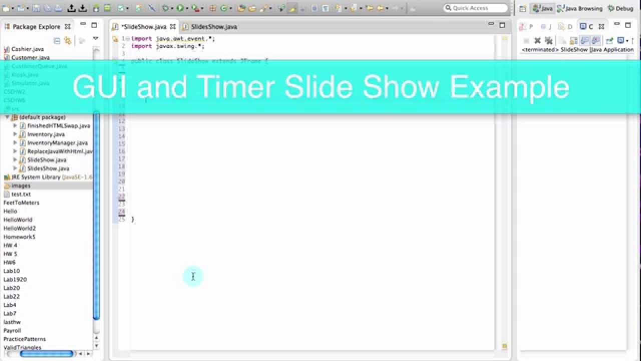 GUI and Timer Example Java