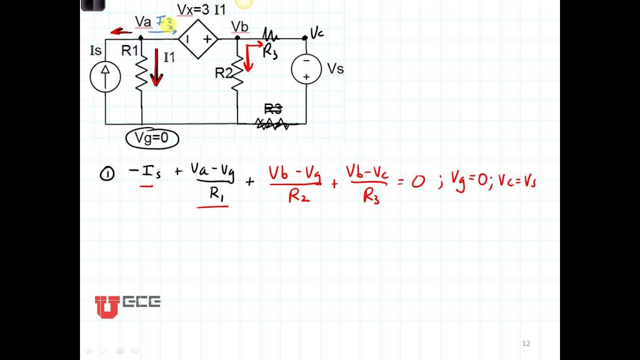 2 node voltage with supernode