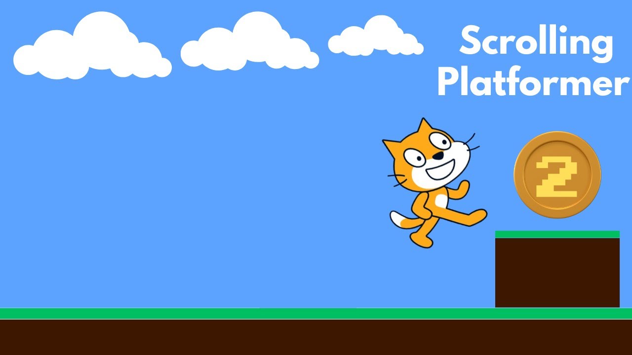 Scratch Tutorial | How to make a Scrolling Platformer | Gravity