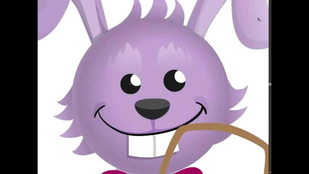 From Sketch to Vector Character Design | Purple Easter Rabbit