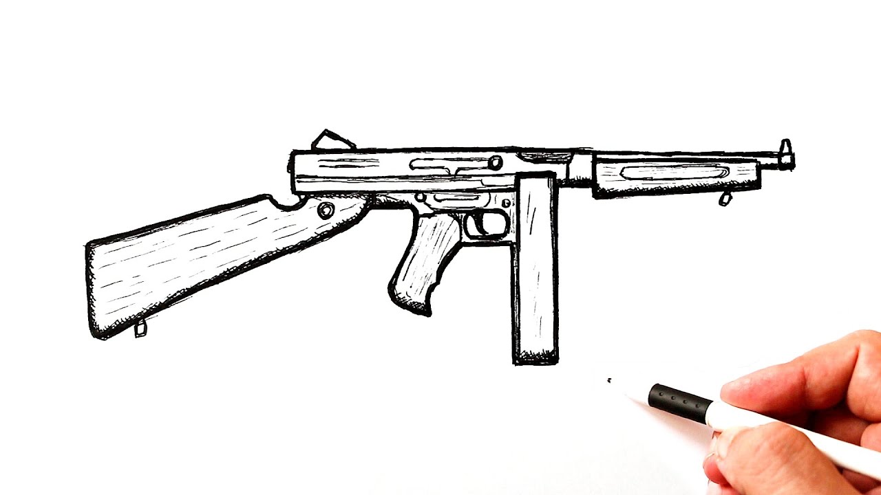 How to draw a Thompson M1928