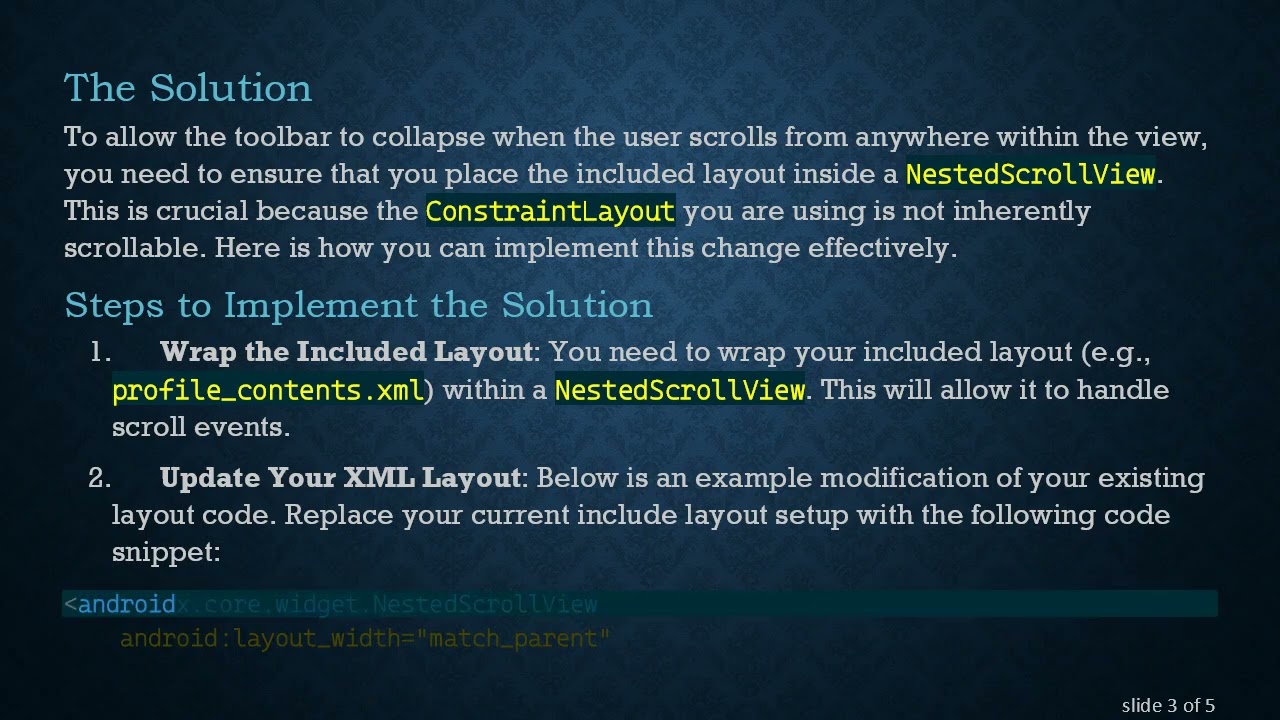 Handling Scrolling with Collapsing Toolbar Layout in Android