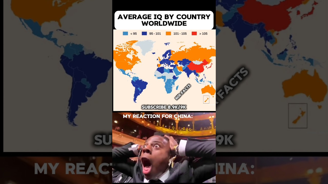 Countries Ranked By IQ 🌍🎓 (World Map Comparison) #shorts #geography #countries