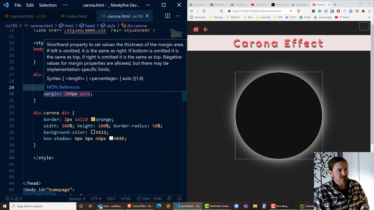 Eclipse Carona Effect with CSS Box-shadow and Animation - Part 1