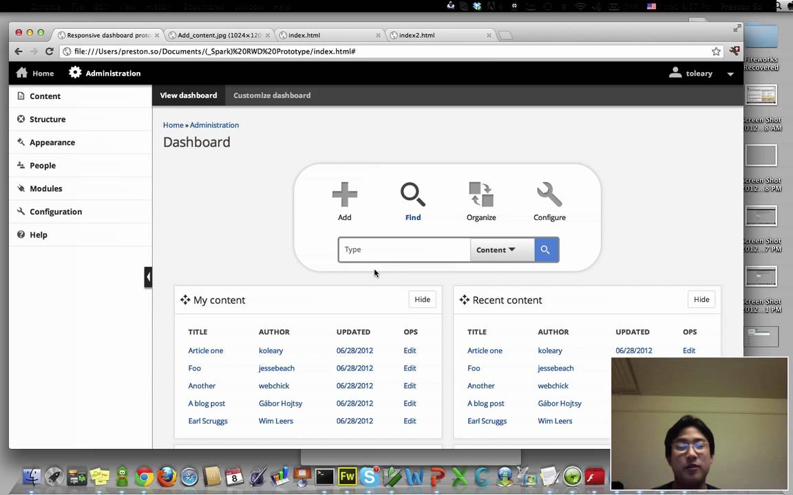 Mobile navigation for Drupal/Spark
